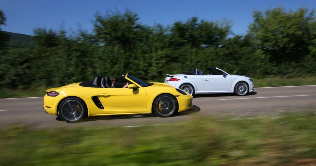 Vergleichstest: Porsche 718 Boxster vs. Audi TTS - Vierer-Bande! | Gute ...