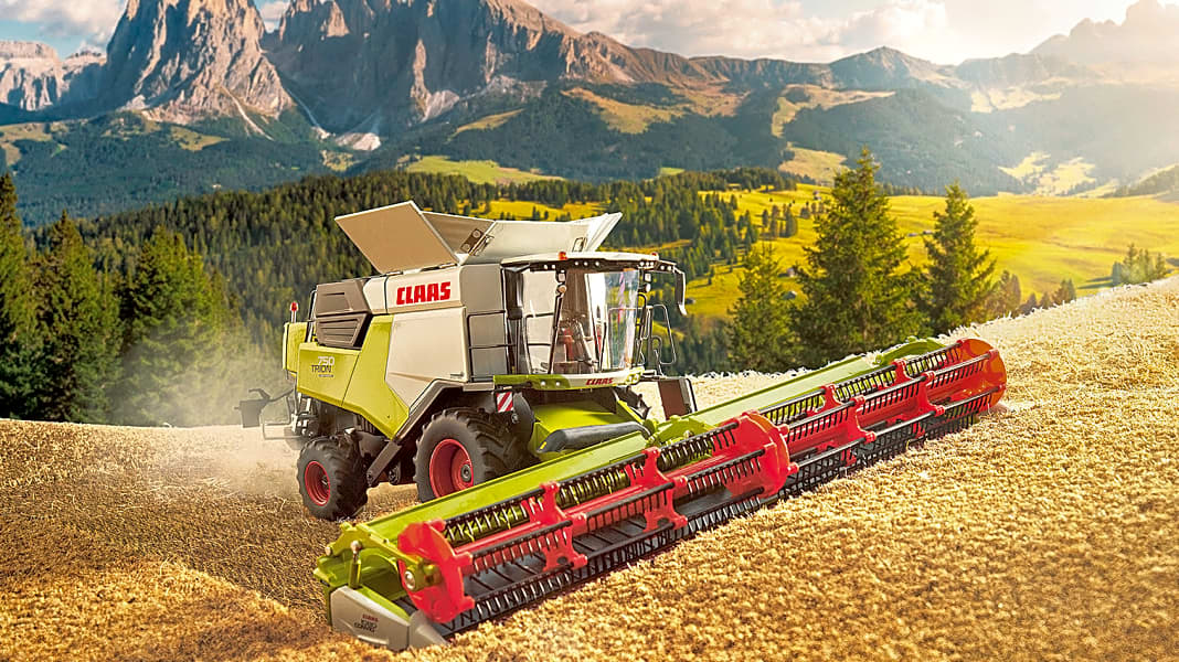 Echt schräg: Claas Trion 750 Montana/Convio Flex von Wiking in 1:32 ...