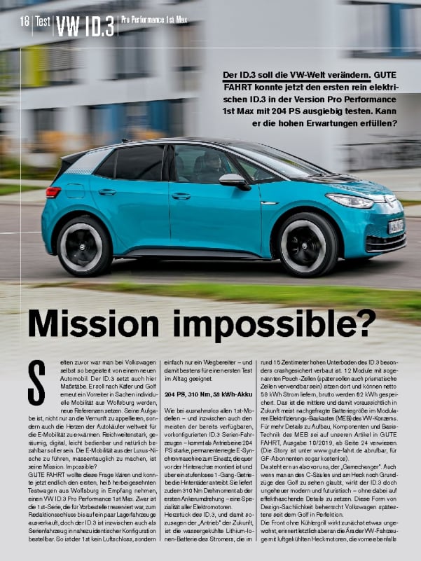 Test VW ID.3 Pro Performance 1st Max