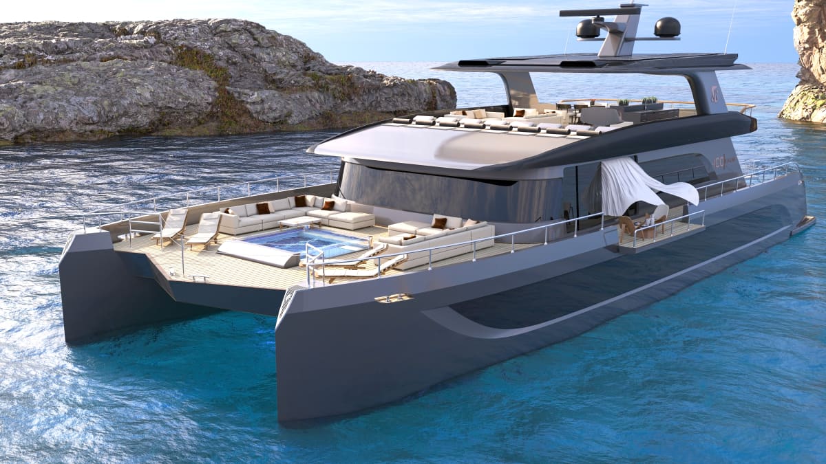 Katamaran-Spezial: Vision F100 - 100-Fuß-Katamaran mit Whirlpool | BOOTE