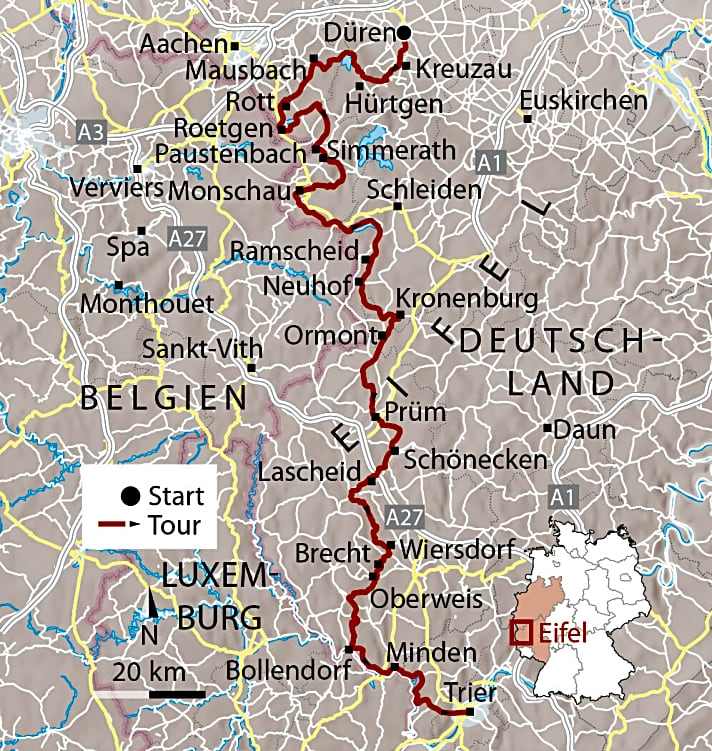 Belgische Eifel Karte
