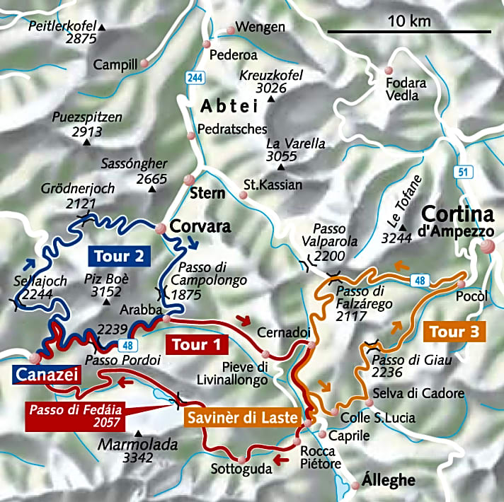Anstiege der Dolomieten: Passo di Fedaia - Passo di Fedaia: Ein ...